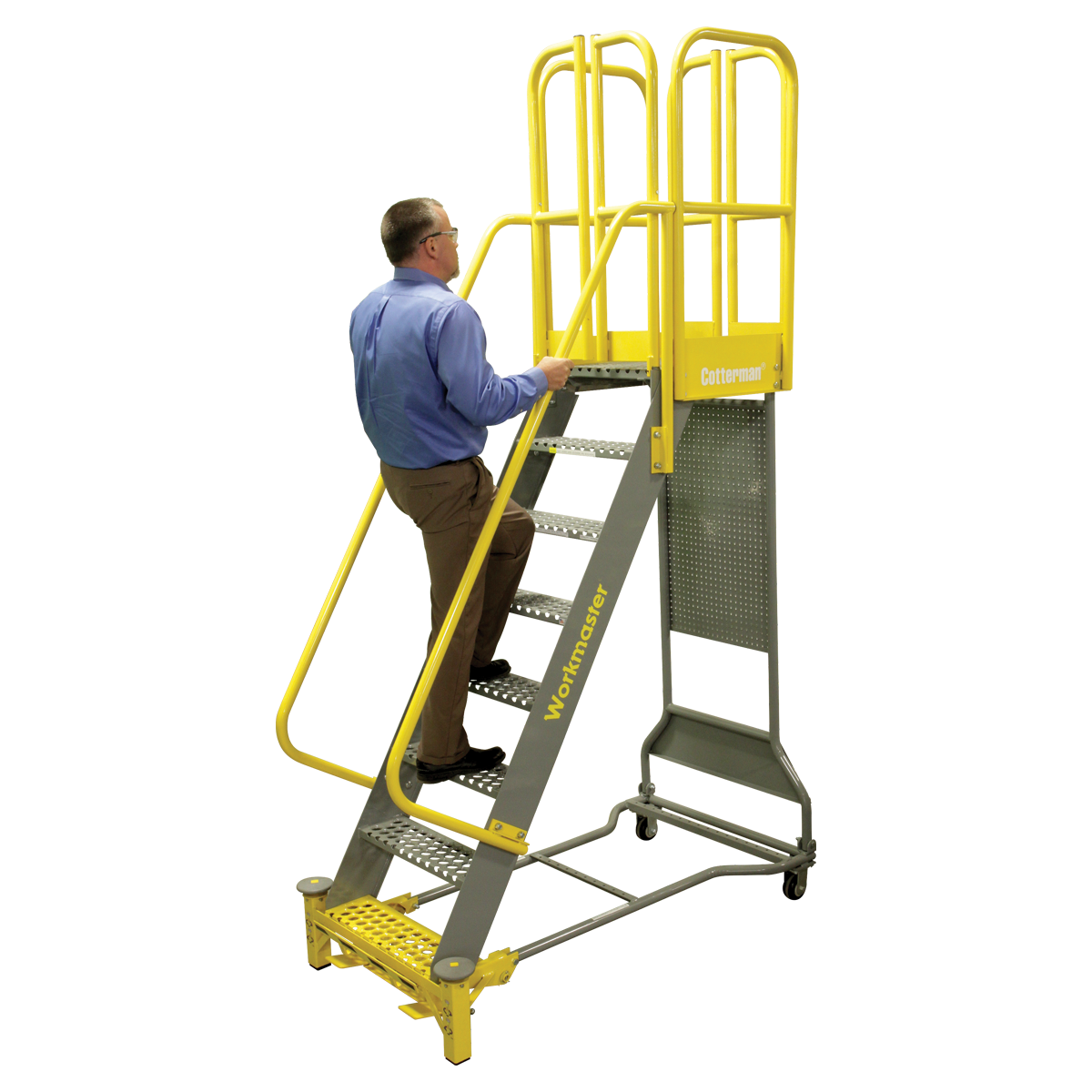Cotterman Workmaster Super Duty Rolling Steel Ladder | Material Flow
