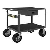 Durham Instrument Cart with 2 Shelves Power Strip and Semi-Pneumatic ...