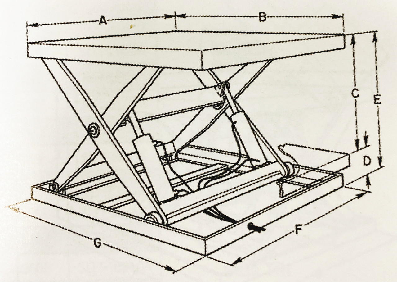 Air Technical 500 Lb Double Scissor Lift Table–Material Flow