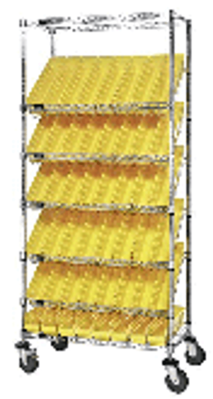 Quantum - Mobile Chrome Slanted Wire Shelving.