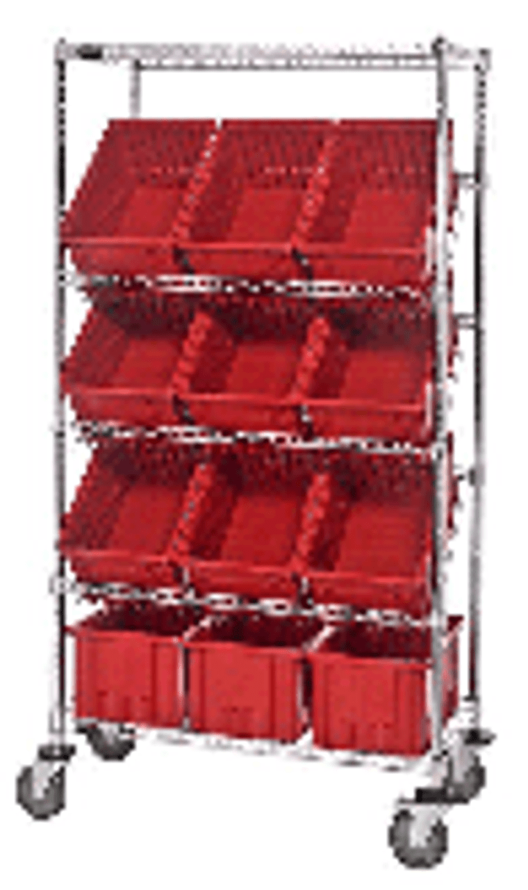 Quantum - Mobile Chrome Slanted Wire Shelving.