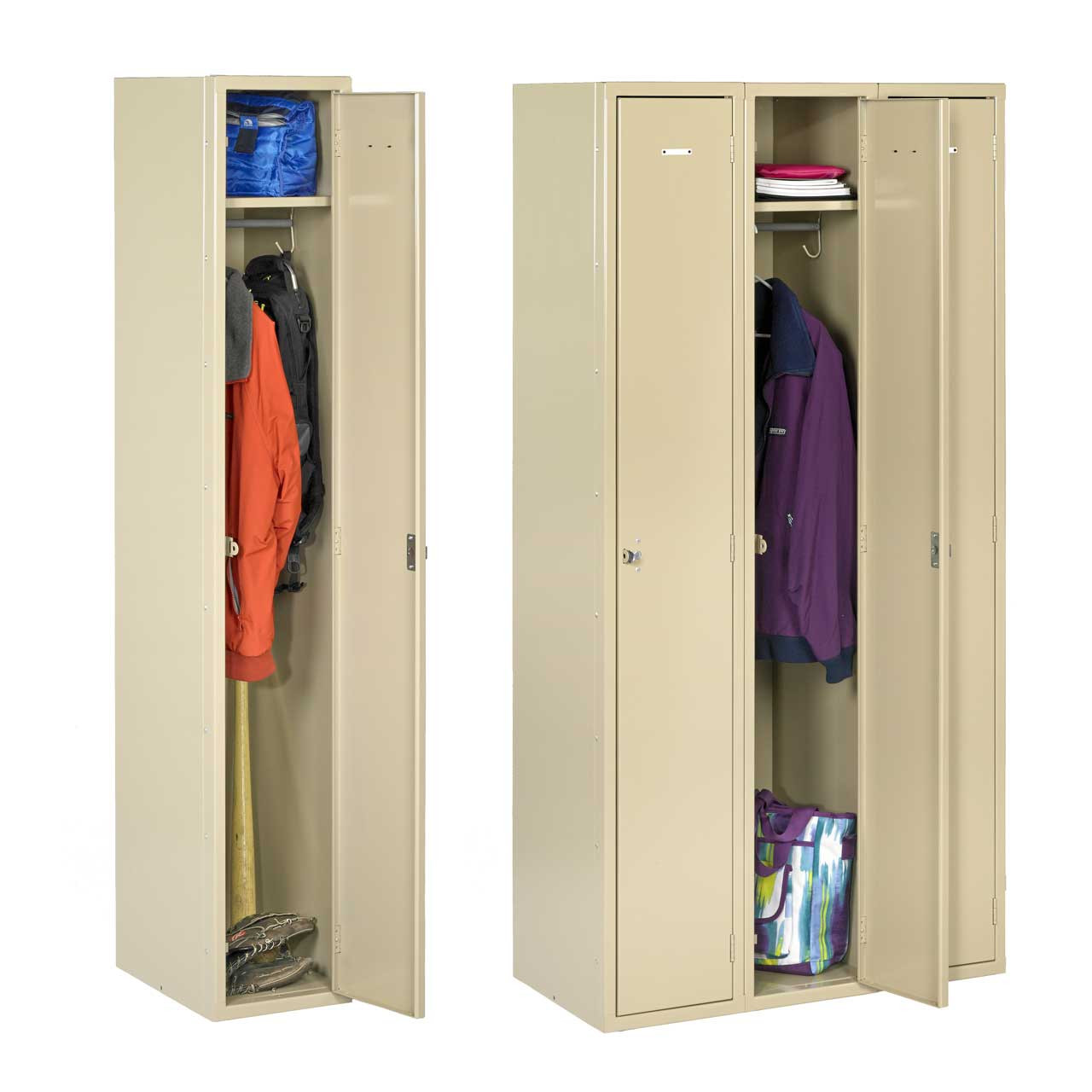 Tennsco Heavy-Duty Single Tier Lockers Without Legs