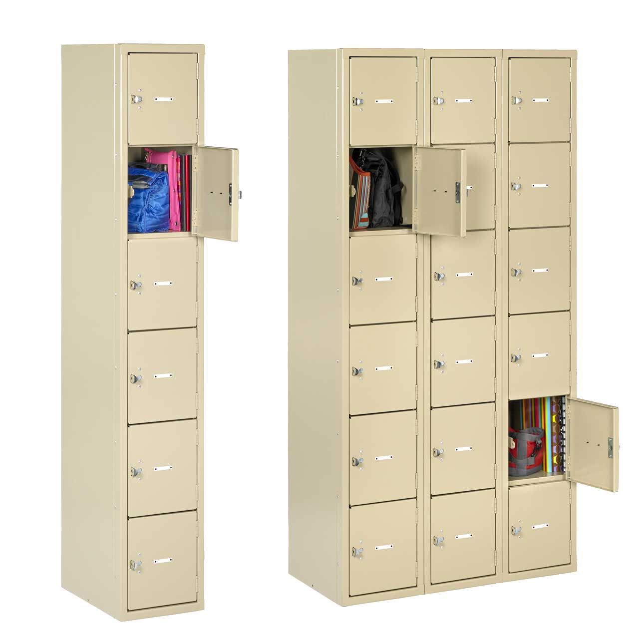 Tennsco Heavy-Duty 6-Tier Box Lockers Without Legs