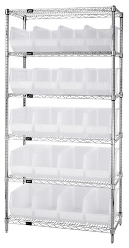 Quantum Clear-View Bin Wire Shelving | Material Flow