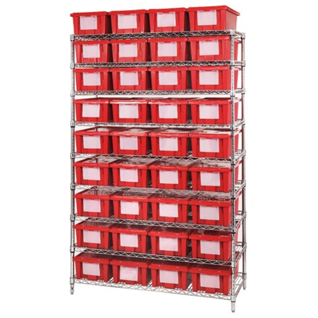 Chrome Wire Shelving System with Genuine Stack and Nest Totes