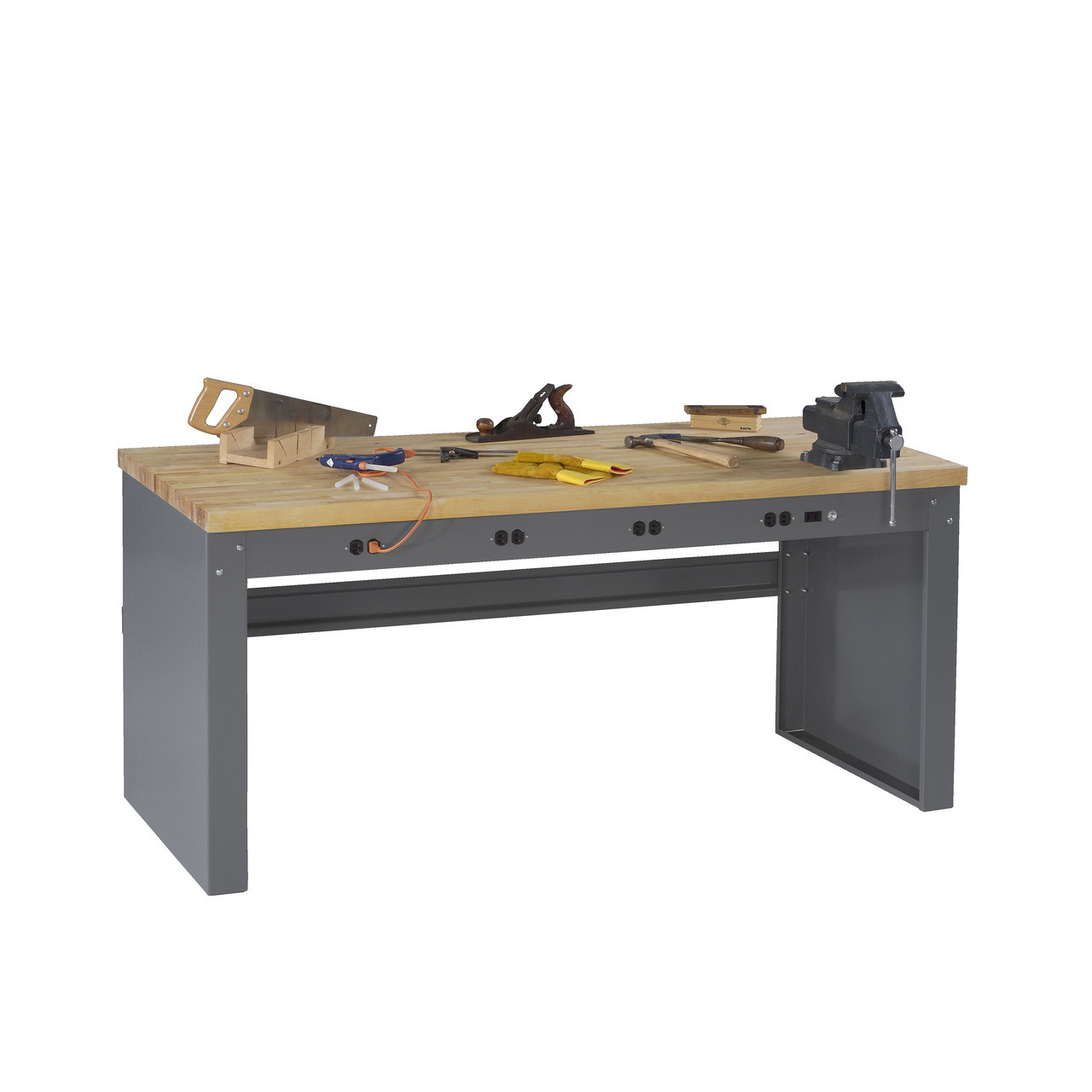 Tennsco Electronic Workbench With Maple Top And Panel Legs