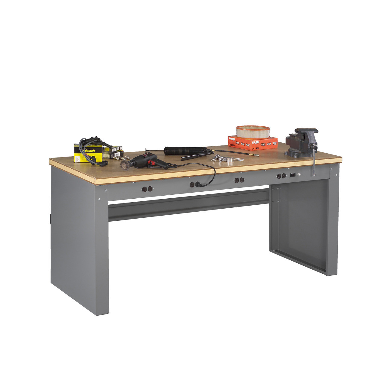 Tennsco Electronic Workbench With Compressed Top And Panel Legs
