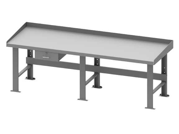 Steel Top Welded Workbench with Back, Endstops and Drawer