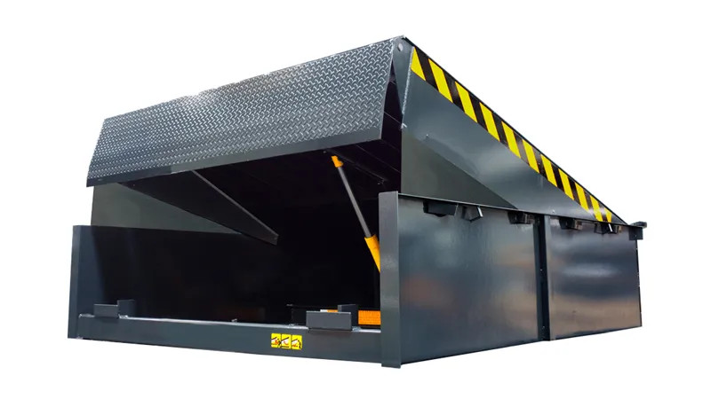 Red Steel Pit Dock Levelers | Material Flow Equipment