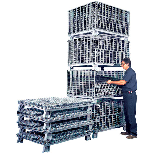 32" Collapsible Wire Mesh Containers | Material Flow