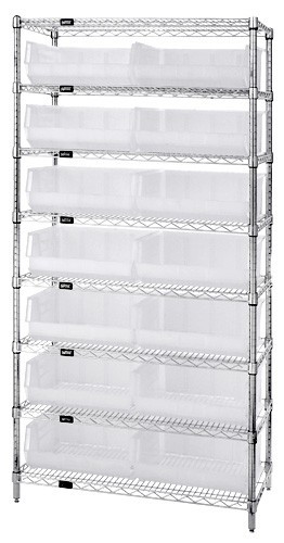 Quantum Clear-View Bin Wire Shelving | Material Flow