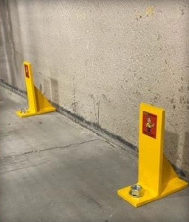Save‑Ty Yellow Floor Pallet Stop | Material Flow
