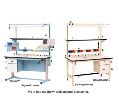 Pro-Line Ergo-Line Hand Crank Work Station-Gray | Material Flow