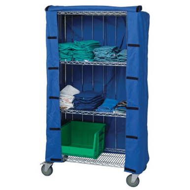 Quantum 63" High Blue Wire Cart Covers with Velcro Flap