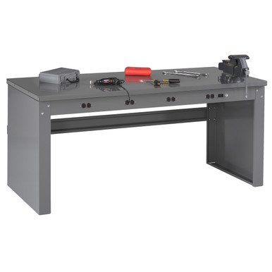 Tennsco Electronic Workbench With Steel Top And Panel Legs