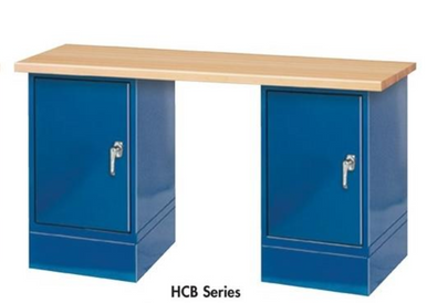 Pedestal Benches with Door Cabinets by Pucel | Material Flow