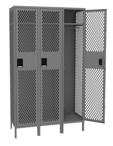 Single Tier Ventilated Steel Lockers with Legs