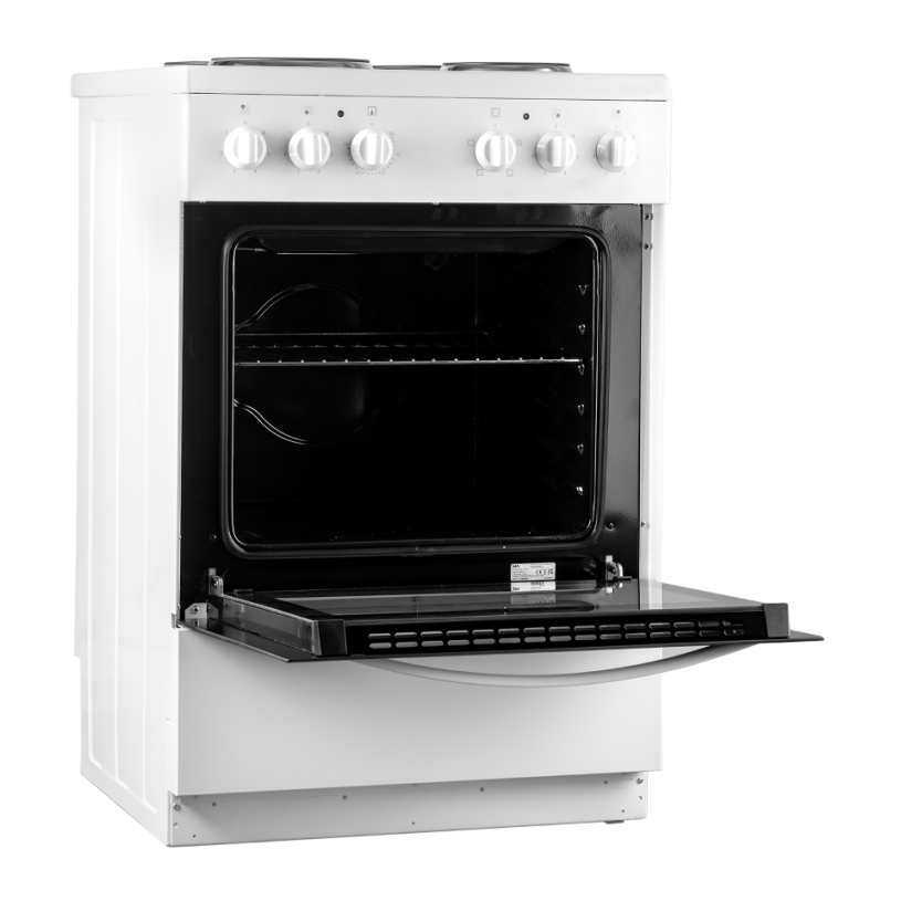 60cm White Electric Cooker With 4 Zone Plate Hob - ESXB60W