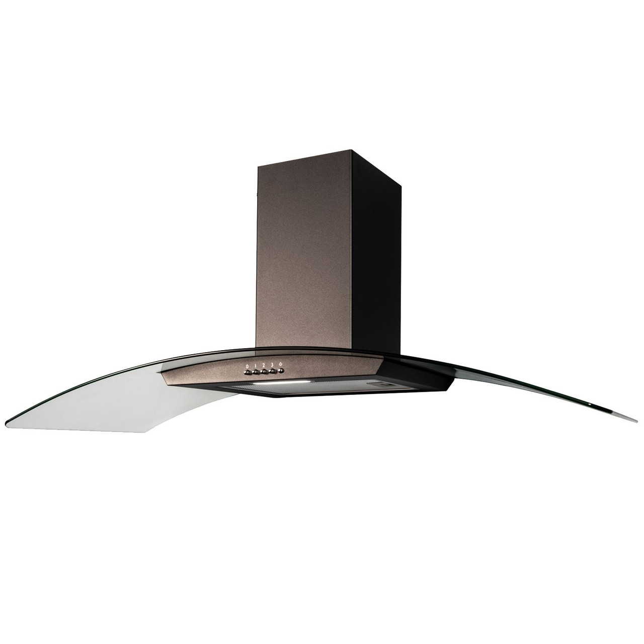 SIA CGH110BL Black 110cm Curved Glass Chimney Cooker Hood Kitchen ...