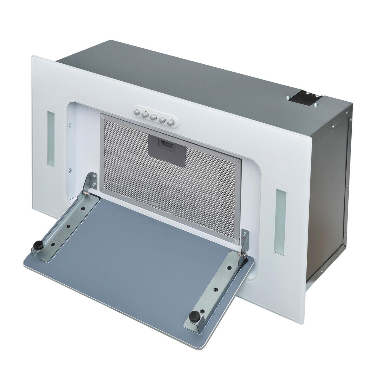 SIA UCG52WH 52cm White Glass Built In Kitchen Cupboard Cooker Hood ...