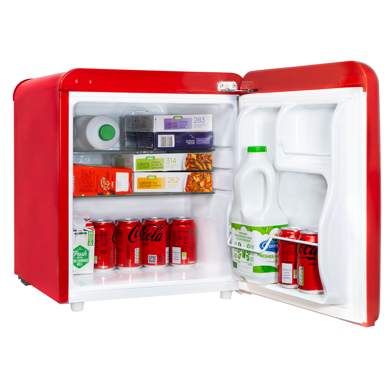 Red Retro Mini Fridge/Drinks Cooler 45L - SIA RFM44R