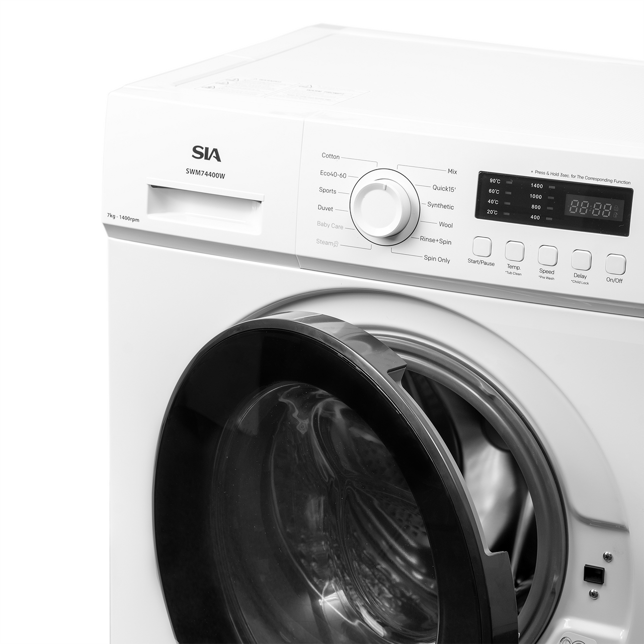 SIA 7kg 1400RPM Washing Machine in White - SWM7440W