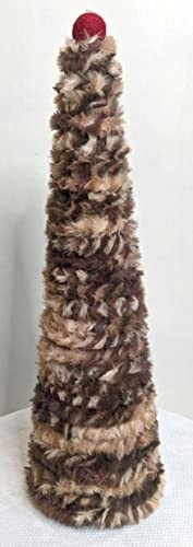 Brown Leopard Furry Tree, Winter Tree, 20 inches tall, Holiday ...
