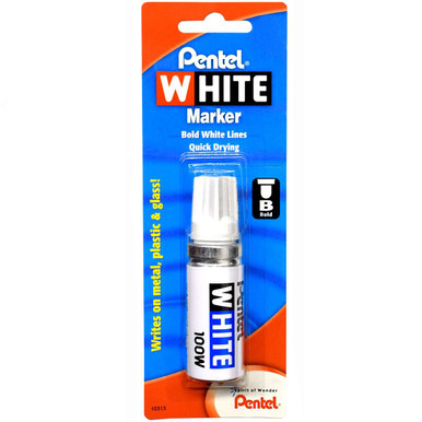 Pentel WHITE Markers 100W, Broad Tip