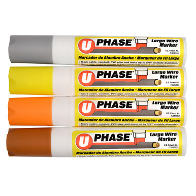U-Phase Large Wire Marker Set of 4- 3 Phase