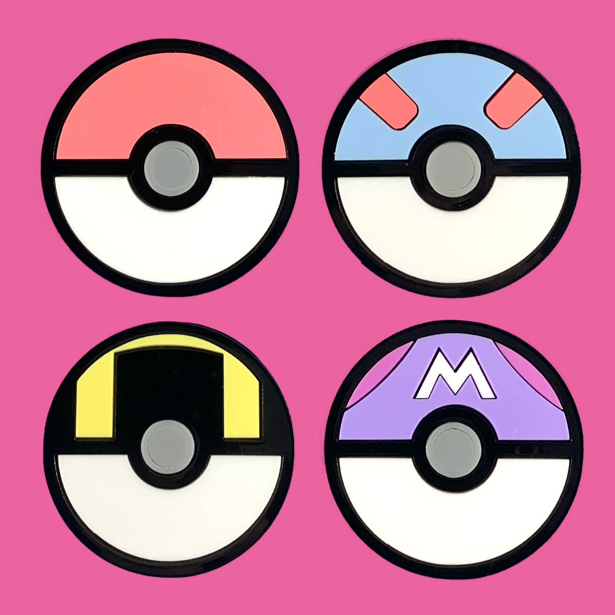 Poke Ball Laser Cut Acrylic Deluxe Brooch