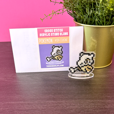 #104 Cubone - Cross Stitch Acrylic Display Stand Blank