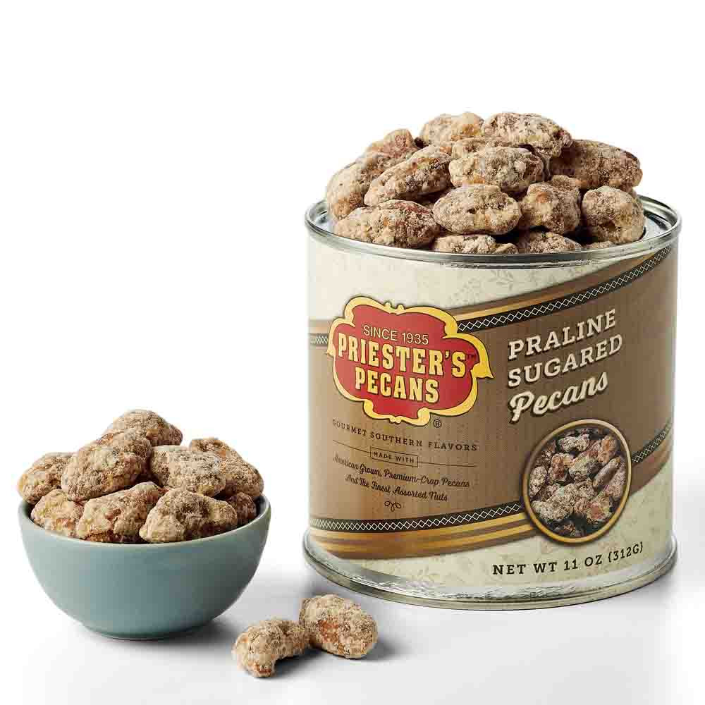 Praline Sugared Pecans Canister | Priester's Pecans