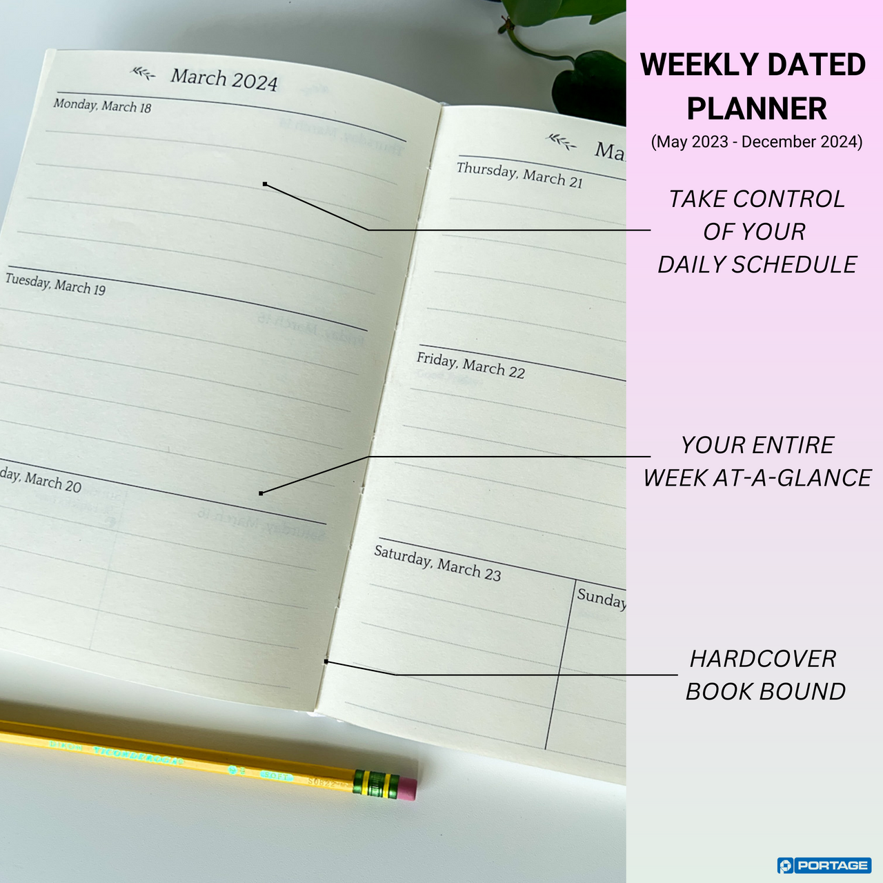 Dated Weekly Planner 2023-2024 a5, Hardcover Daily Planner (2023 ...