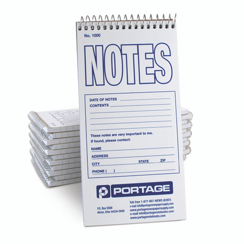 NOTES Notebook #1000 Narrow Ruled 4" X 8" | Portage Notebooks