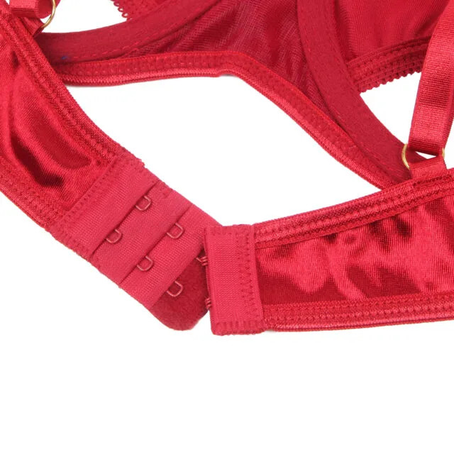 Sexy Red Hollow Cut Halter Bra Set | Jean Lesley