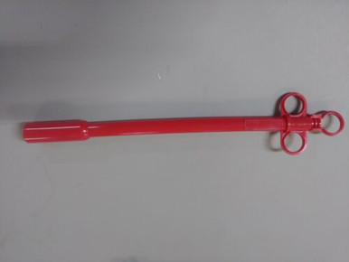 Red plastic LARGE BALLING GUN for cows, economical, reusable, semi ...