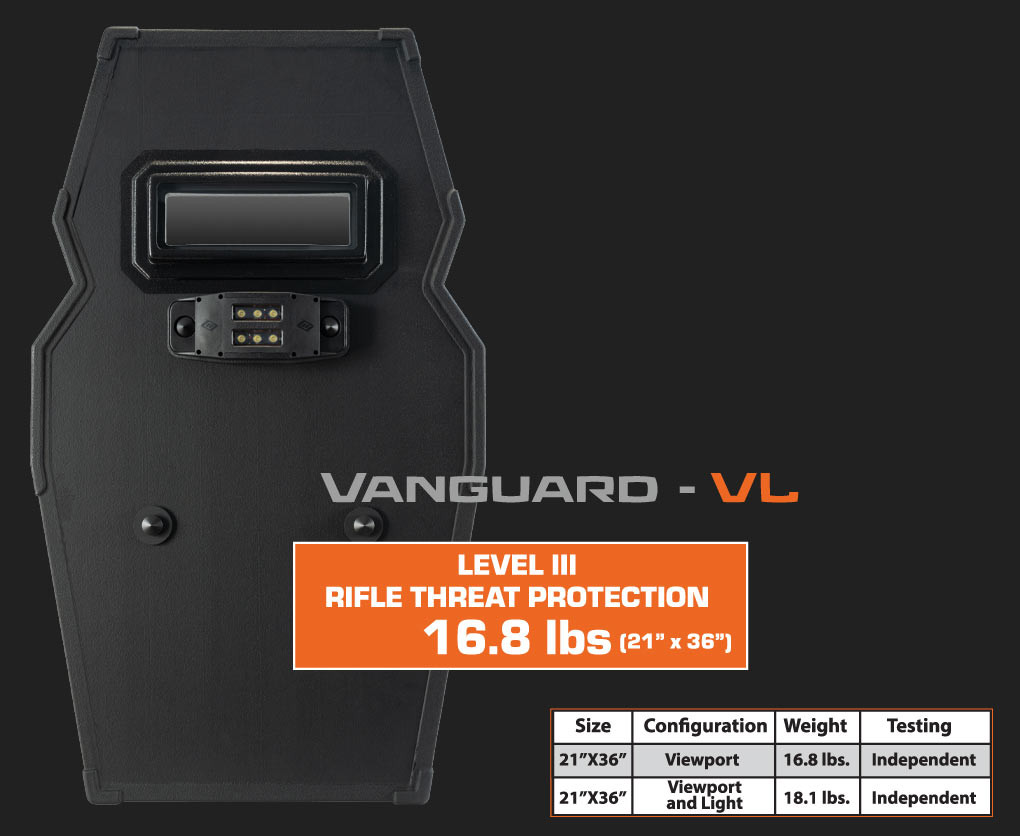 PARACLETE VANGUARD LEVEL III RIFLE RATED SHIELD