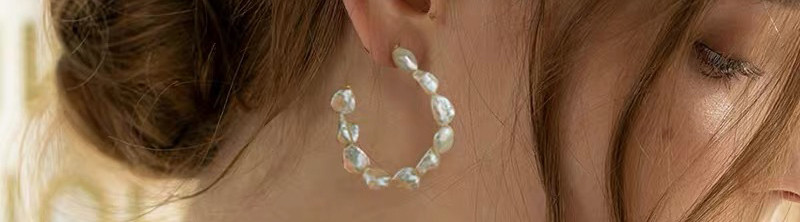 Pearl Hoop Earrings - Lustrous Pearl Jewellery