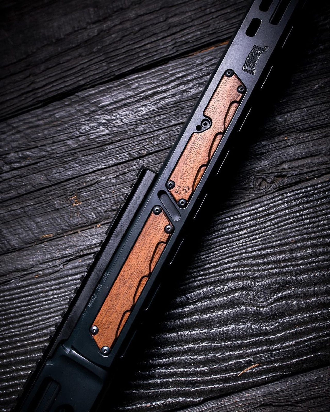 Chisel Machining Marlin Handguard with Mad Pig Walnut inserts