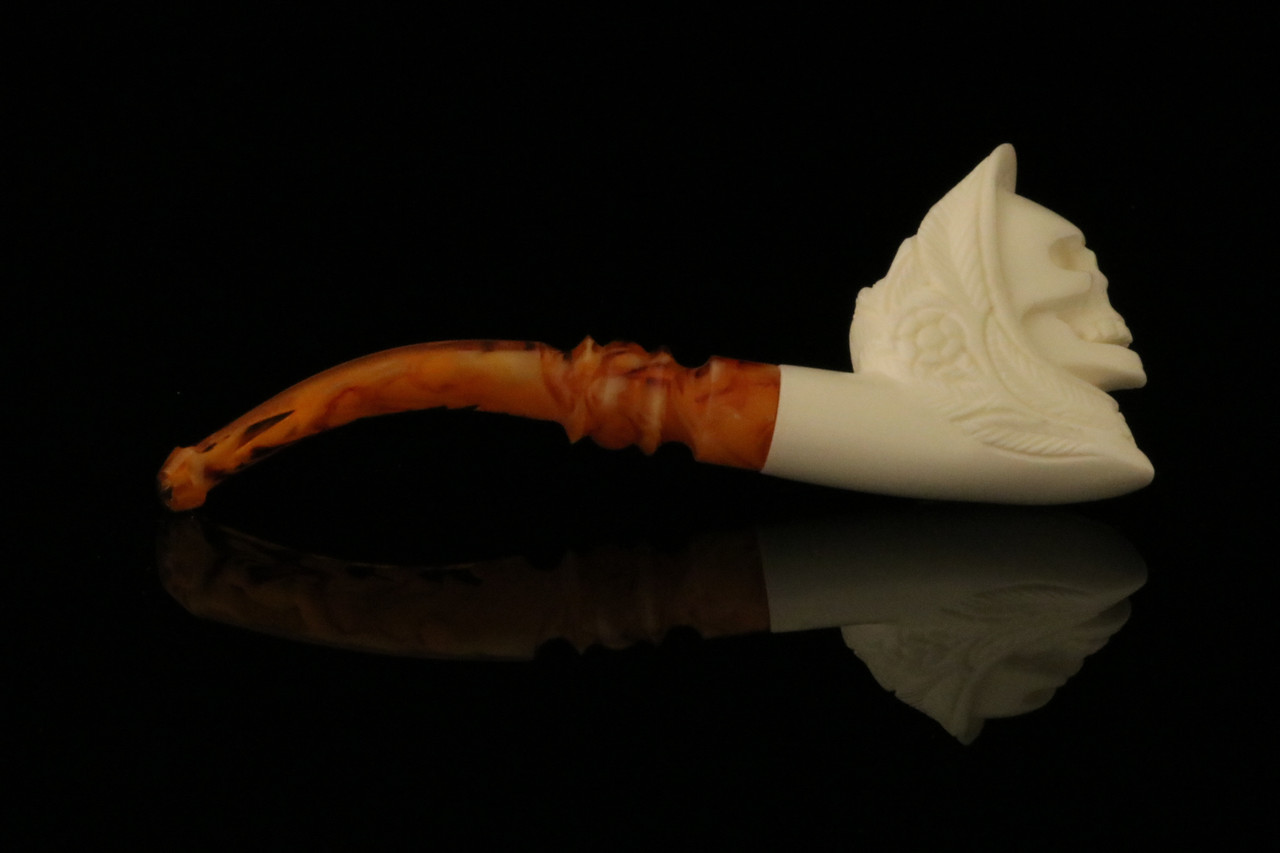 Grim Reaper Hand Carved Block Meerschaum Pipe
