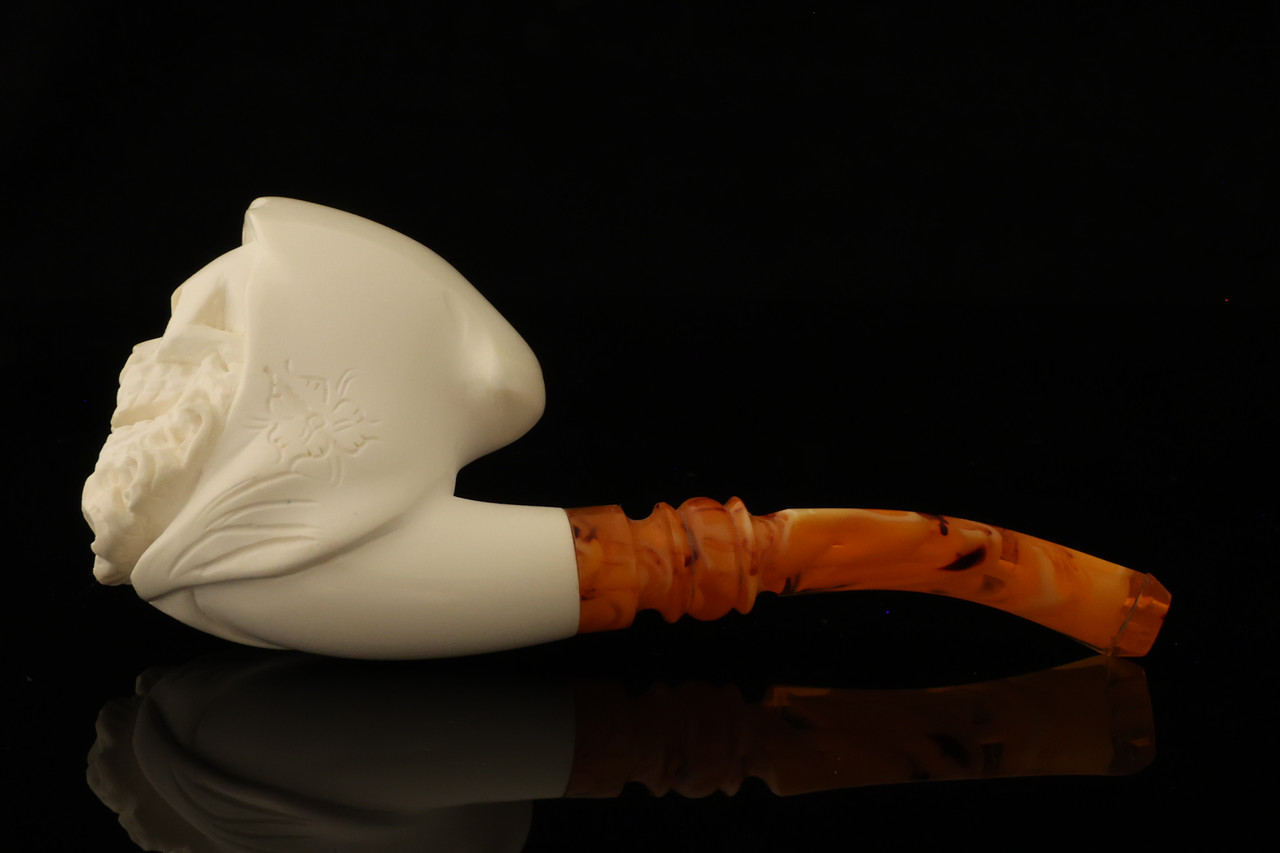 Grim Reaper with Beard Block Meerschaum Pipe