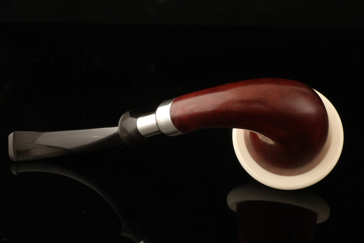 Calabash Meerschaum Pipe L Mahogany Wood with custom case