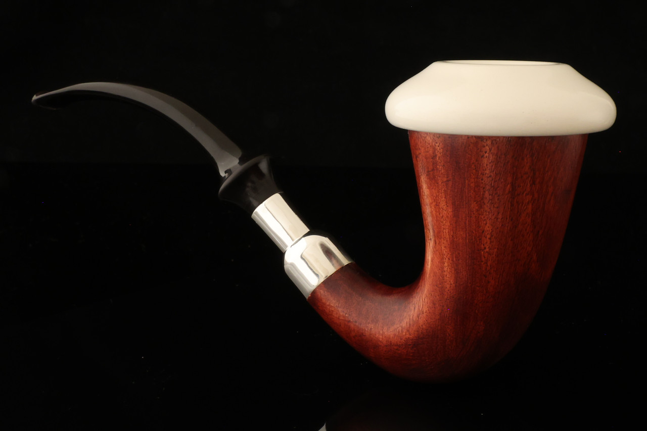 Calabash Meerschaum Pipe L Mahogany Wood with custom case