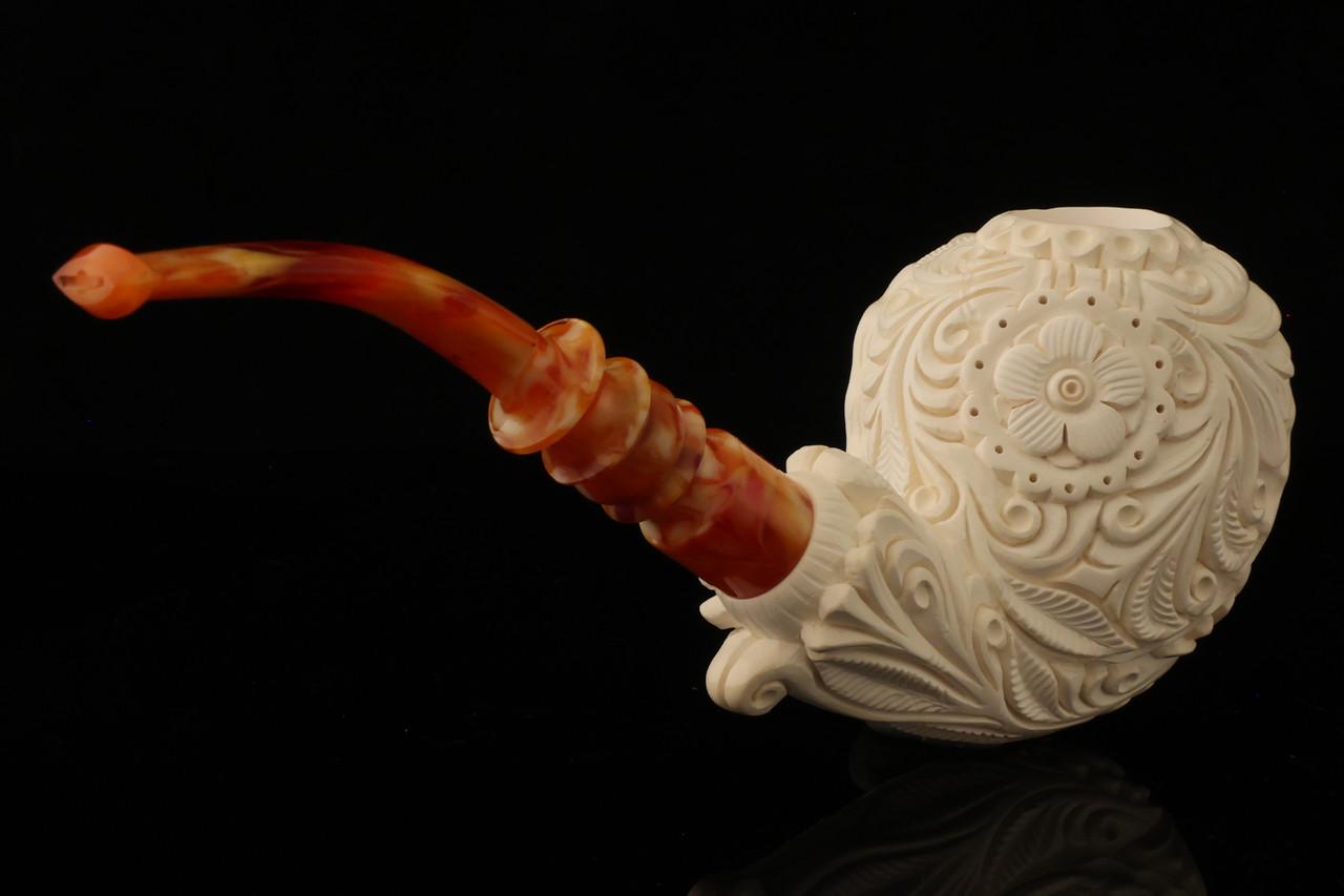 Victorian Block Meerschaum Pipe with fitted case 14702