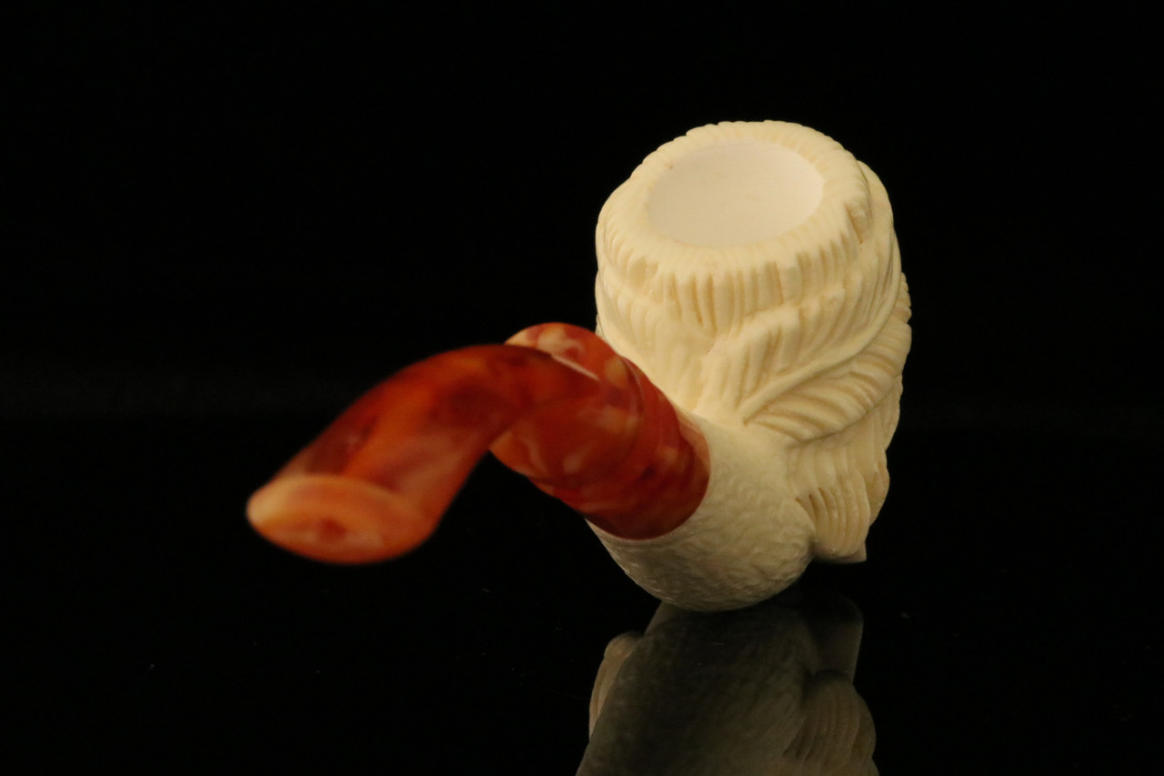 Zeus Skull Block Meerschaum Pipe with custom case M1371
