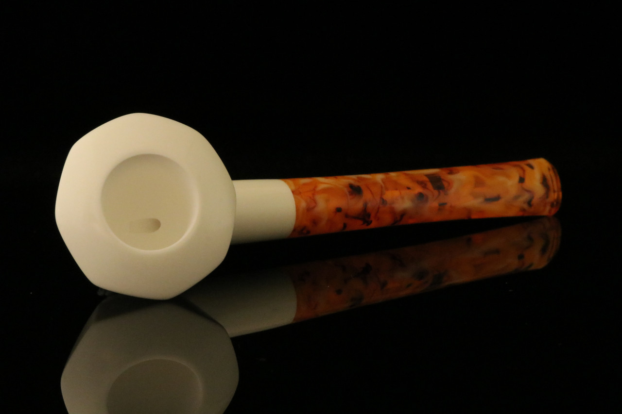 Octagon Straight Block Meerschaum Pipe with fitted case