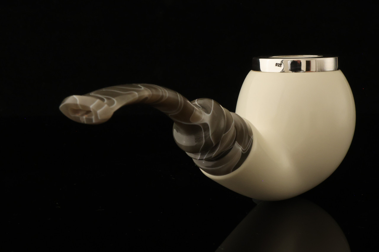 srv Premium RC Apple Reverse Calabash Meerschaum Pipe