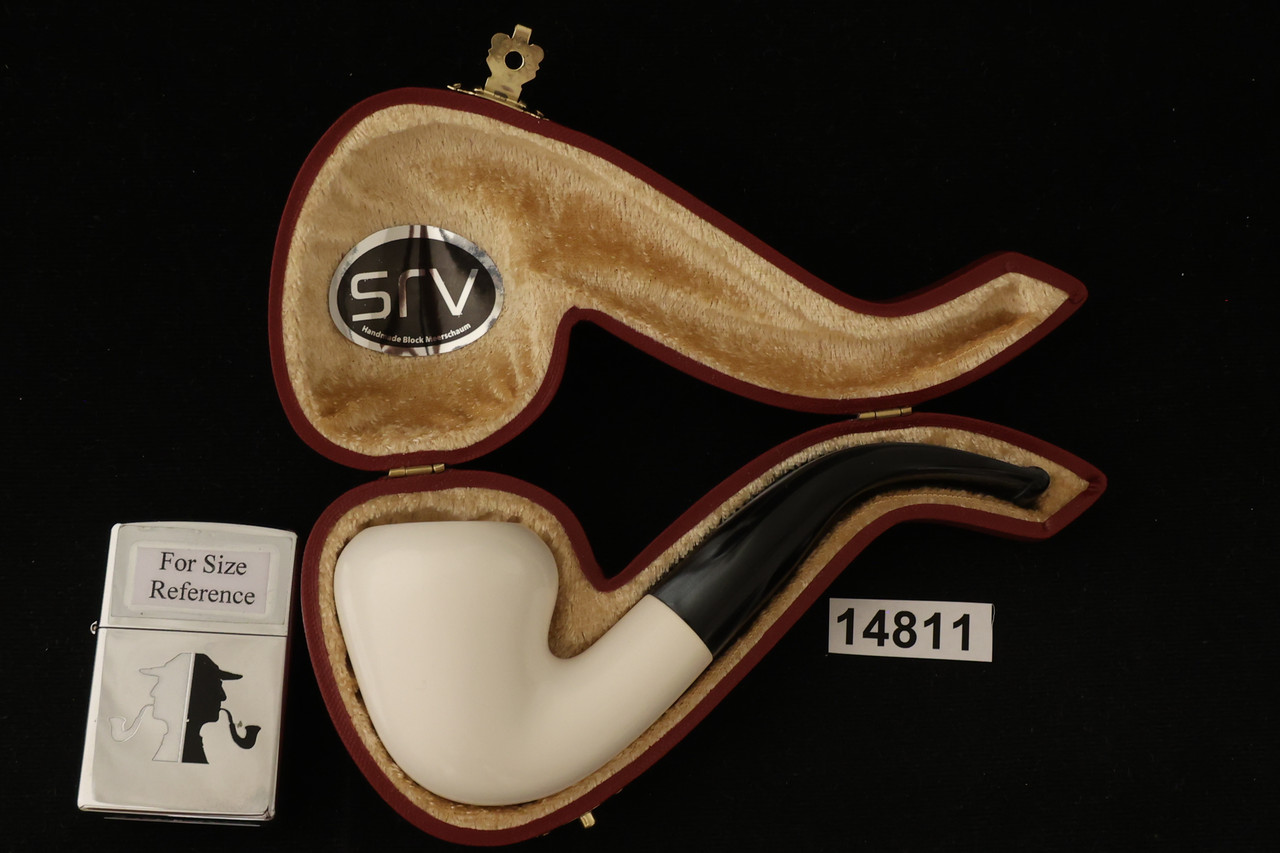 srv Premium Acorn Block Meerschaum Pipe with case 14811