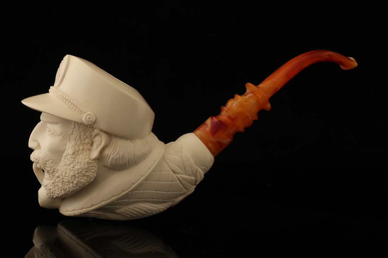 Captain Meerschaum Pipe by I. Baglan with fitted case 14815