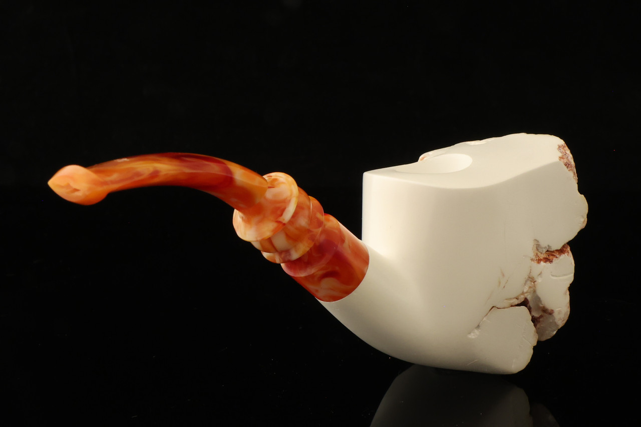 Natural Raw Block Meerschaum Pipe with fitted case 14914